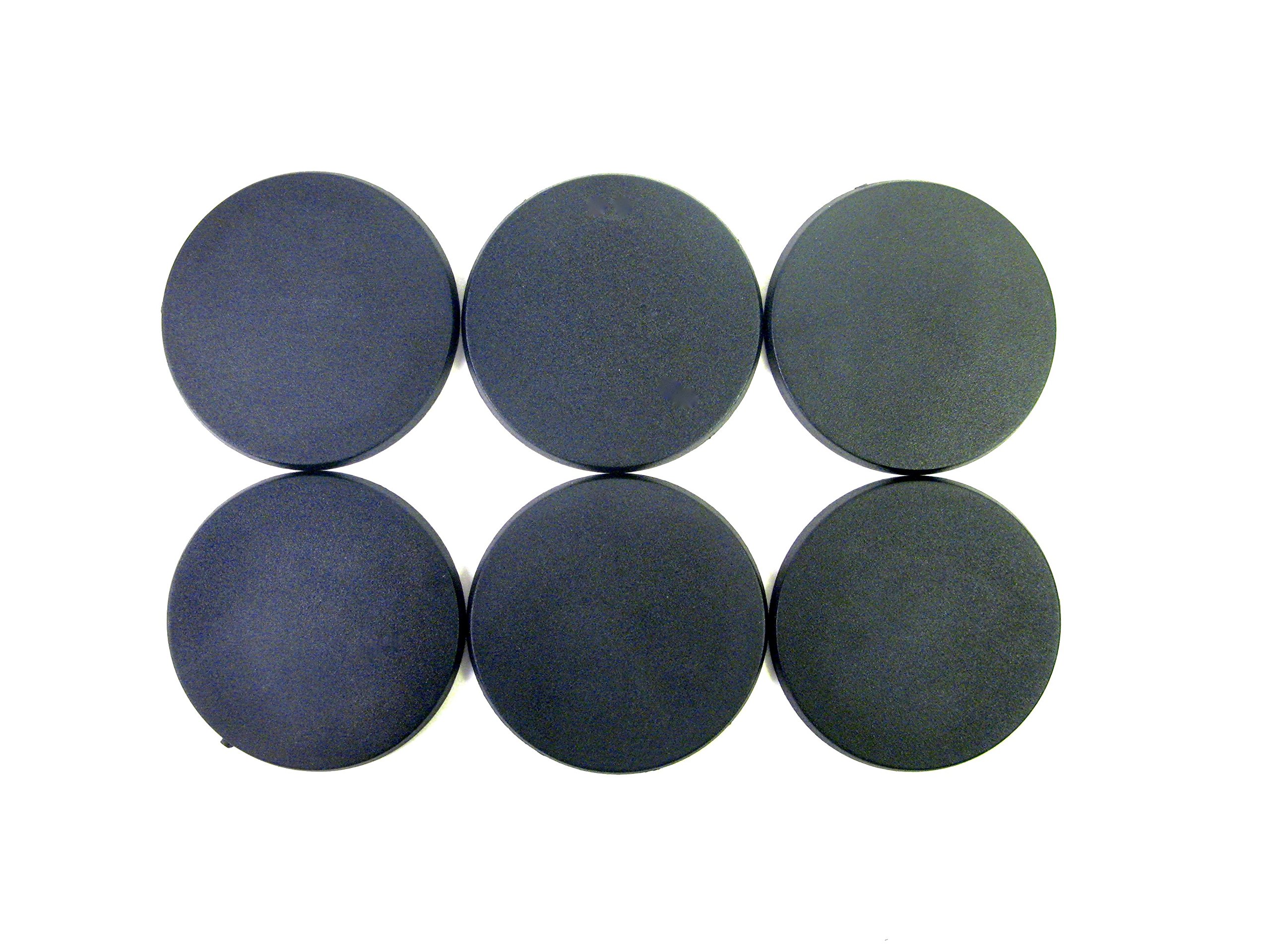 Hedral Value Pack of 6 - 60MM Round Black Miniature Dreadnought Model Bases for Tabletop or Miniature Wargames