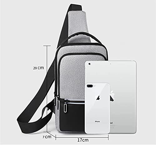 YERCHIC Small Sling Backpack Multipurpose Crossbody Chest Shoulder Bag Travel Hiking Daypack with Reflective Strip (Black)