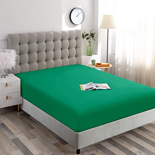 Toodou Most Comfortable and Luxurious Turquoise California King Fitted Sheet-Soft Wrinkle Resistant Microfiber- Deep Pocket Fitted Bottom Sheets
