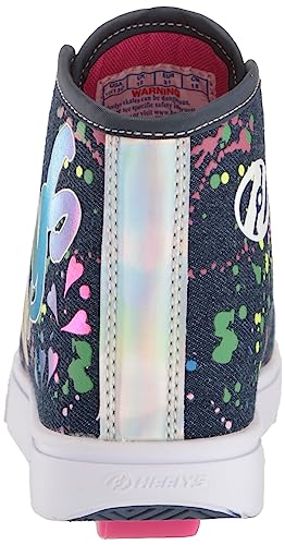 HEELYS Girl's Veloz (Little Kid/Big Kid/Adult) Denim/Rainbow/Multi 2 Little Kid M