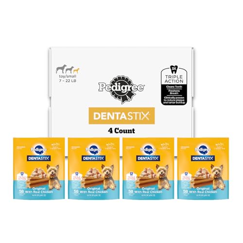 Pedigree DENTASTIX Toy/Small Dog Dental Treats Original Flavor Dental Bones, 56 oz. Multipack (232 Treats)