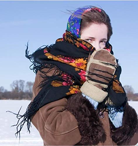 Gudessly Women's Traditional Scarf Wrap Tassel Shawl Fringes Neck Head Shawl Retro Scarf Floral Poncho Printing Shawl