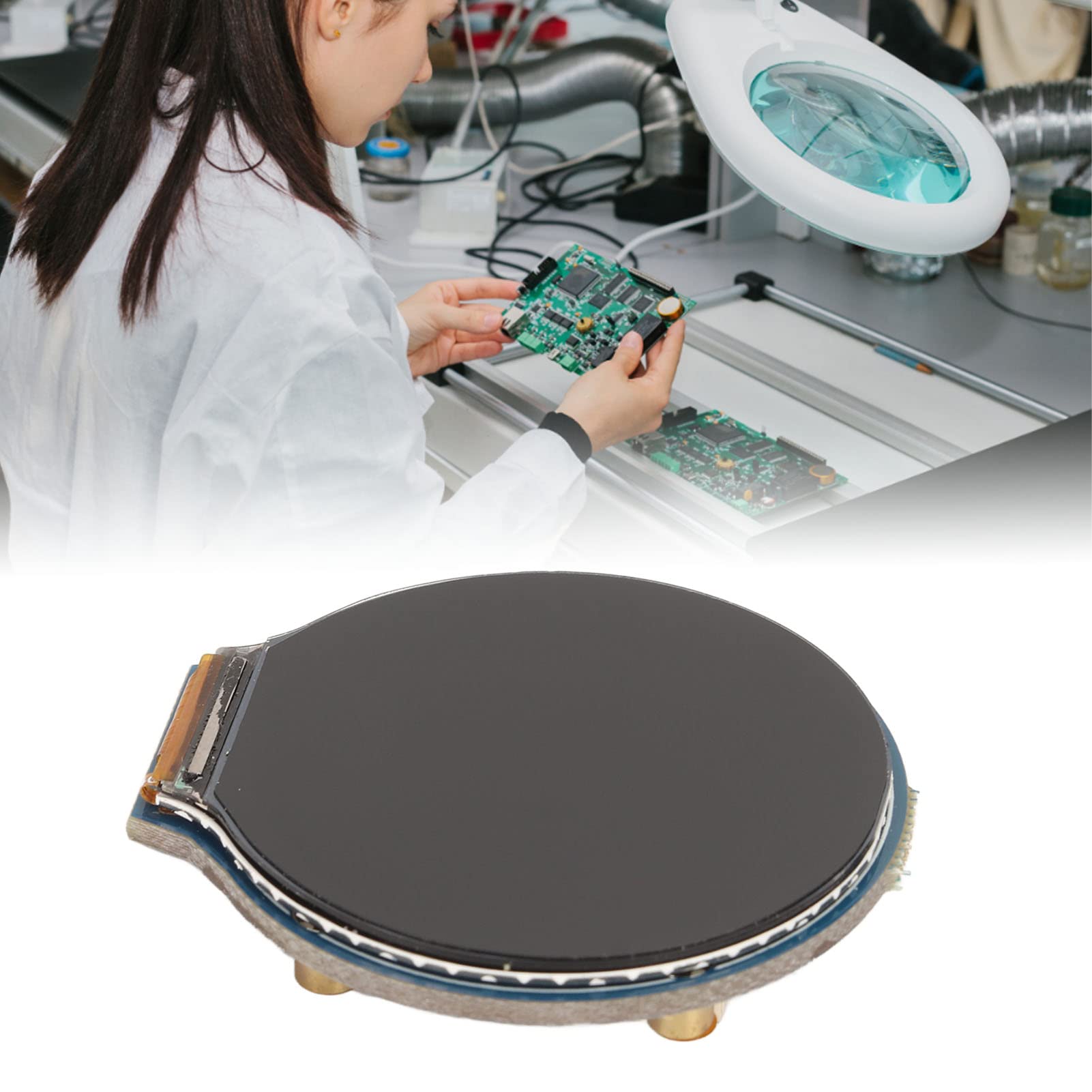 Naroote Round LCD Module, 129600 Bytes Gram LCD Display Module 65K Colors 1.28in for MCU Interface