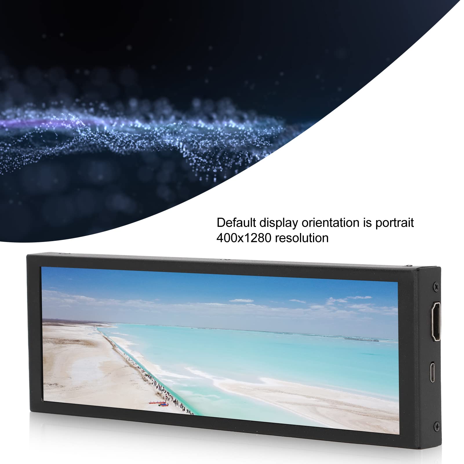 PC Case Sub Screen, Stretch Bar LCD Screen 5:16 16.7M Display Color 60Hz for 3B for CM3 (Capacitive Touchscreen)