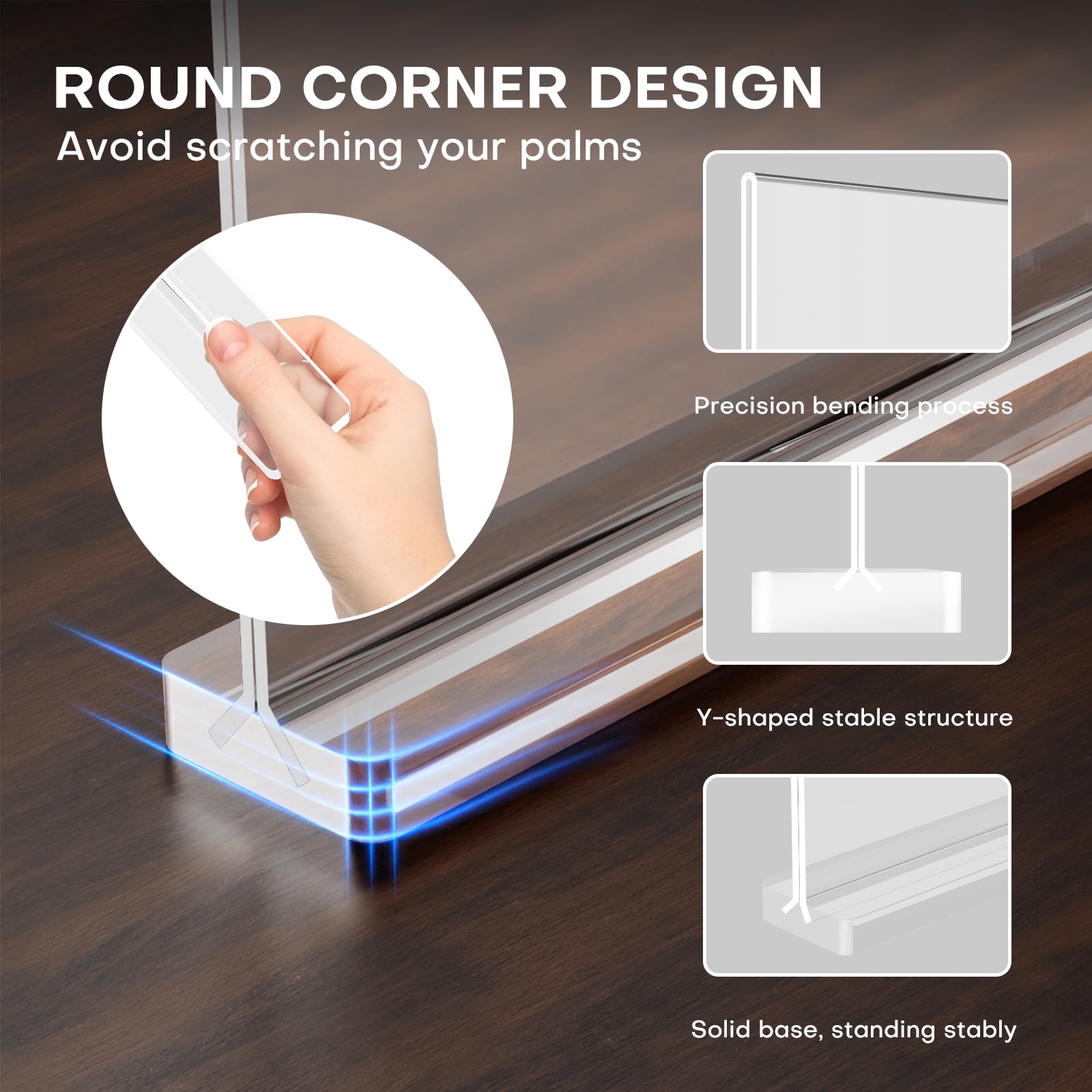 evizen Acrylic Sign Holder 8.5 x 11, Sign Holder Clear Vertical 6 Pack, Menu Plastic Sign Holder Standing Paper Stand Display Stand for Office, Restaurant, Store, Party Wedding