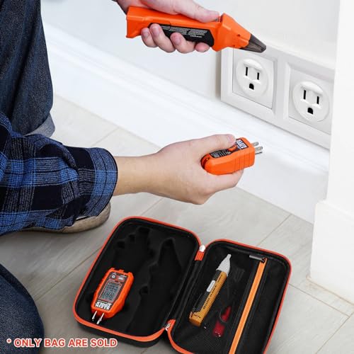 KingSung Hard Case Compatible with Klein Tools ET310 AC Circuit Breaker Finder, 80041 Outlet Repair Tool Kit and RT250 Integrated GFCI Receptacle Tester Accessories,with Smooth Double Zip(Only Case)