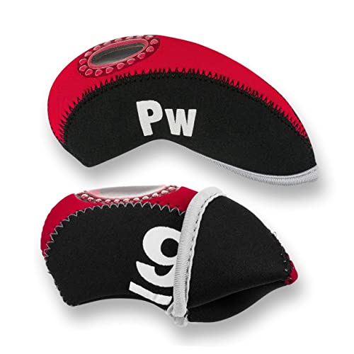 GAFOKI Golf Skort Golf Skort Golf Skort Golfing Accessories 10 pcs Red Golf Putter Headcover Club Covers Iron and Numbers with Neoprene Black Golf Iron Covers Golf Iron Covers Golf Iron Covers