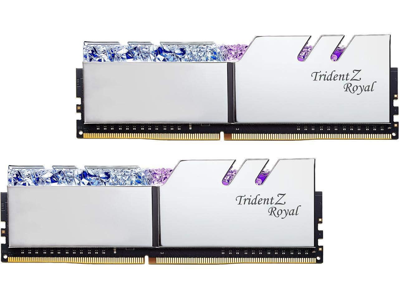 G.SKILL Trident Z Royal Series (Intel XMP) DDR4 RAM 64GB (2x32GB) 3200MT/s CL16-18-18-38 1.35V Desktop Computer Memory UDIMM - Silver (F4-3200C16D-64GTRS)