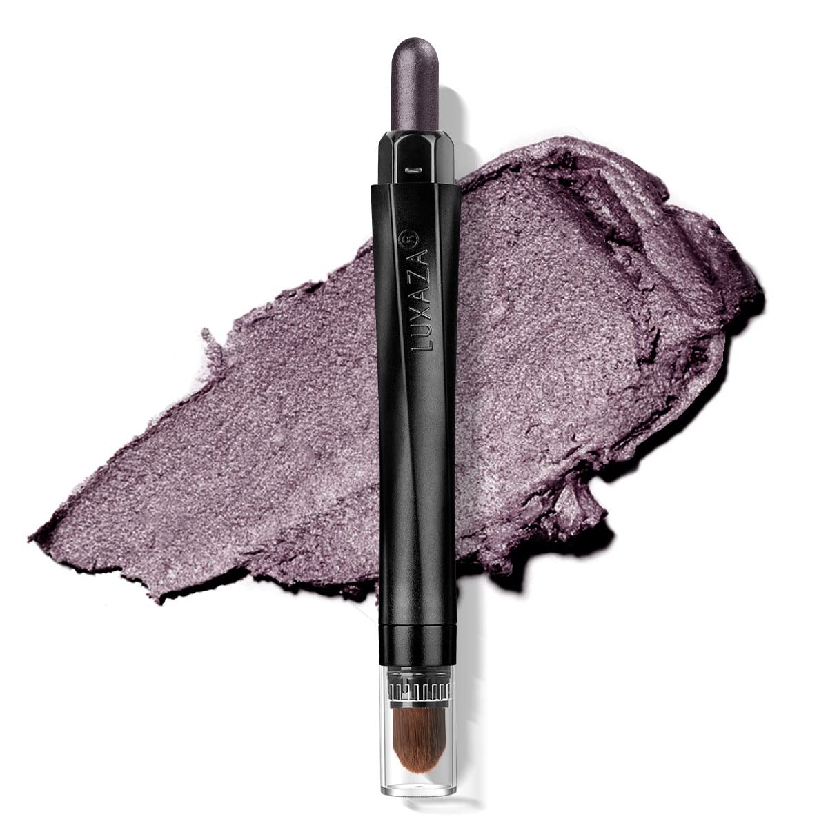 LUXAZA Eye Shadow Stick, Cream Single Makeup with Blending Brush, Eye Brightener Stick, Highlighter Stick, Eyeliner, Smooth Metallic #112 Taupe Pearl