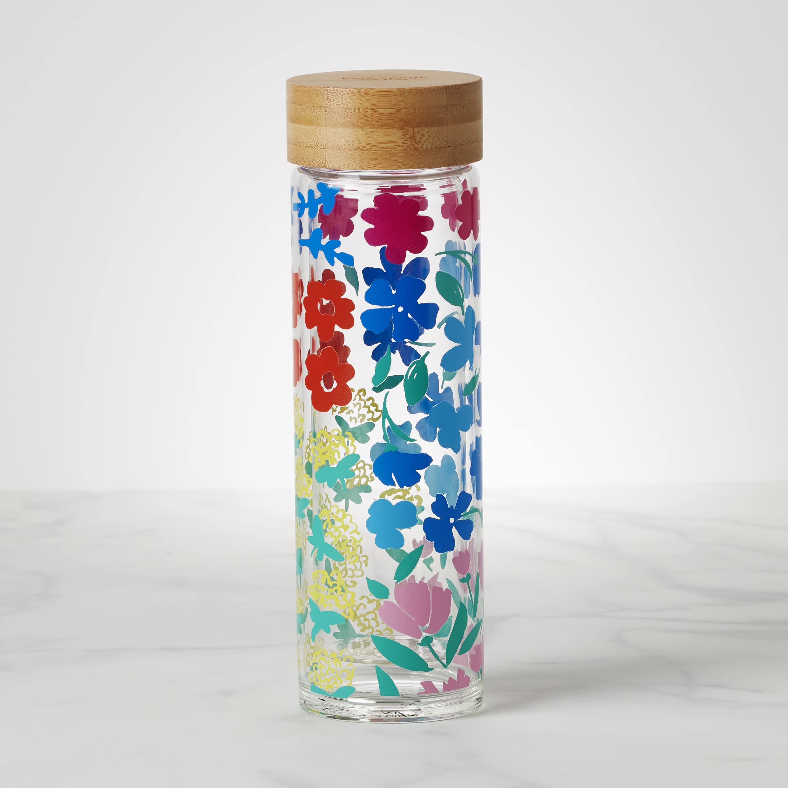 Kate Spade New York Ks Floral Fields Glass Hydration Bottle, 1.19