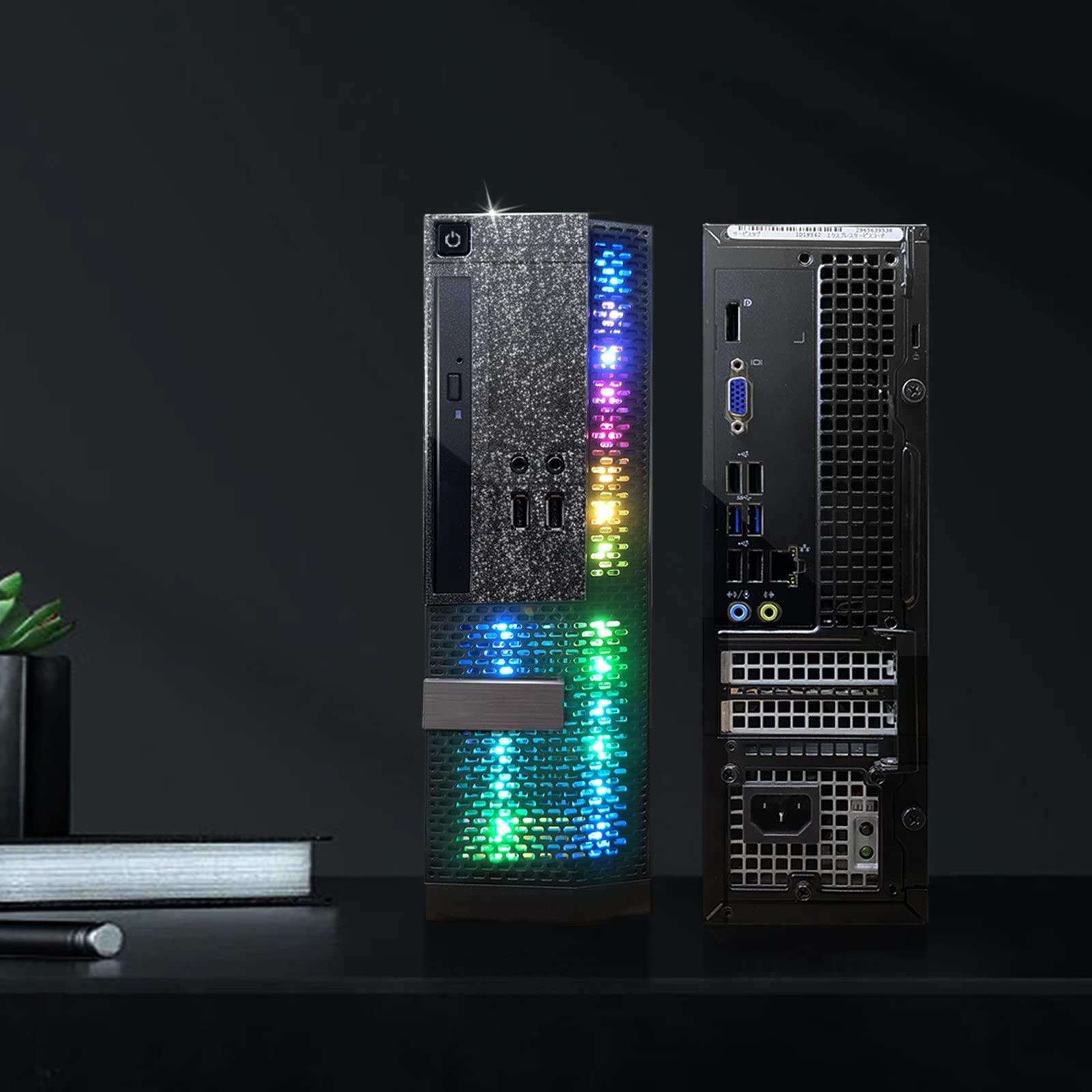 PC Treasure Box Black RGB Desktop Computer Intel Quad Core I5 up to 3.6G, 16G, 512G SSD, WiFi & Bluetooth, RGB Gaming PC Keyboard & Mouse, DVD, Windows 10 Pro (Renewed)