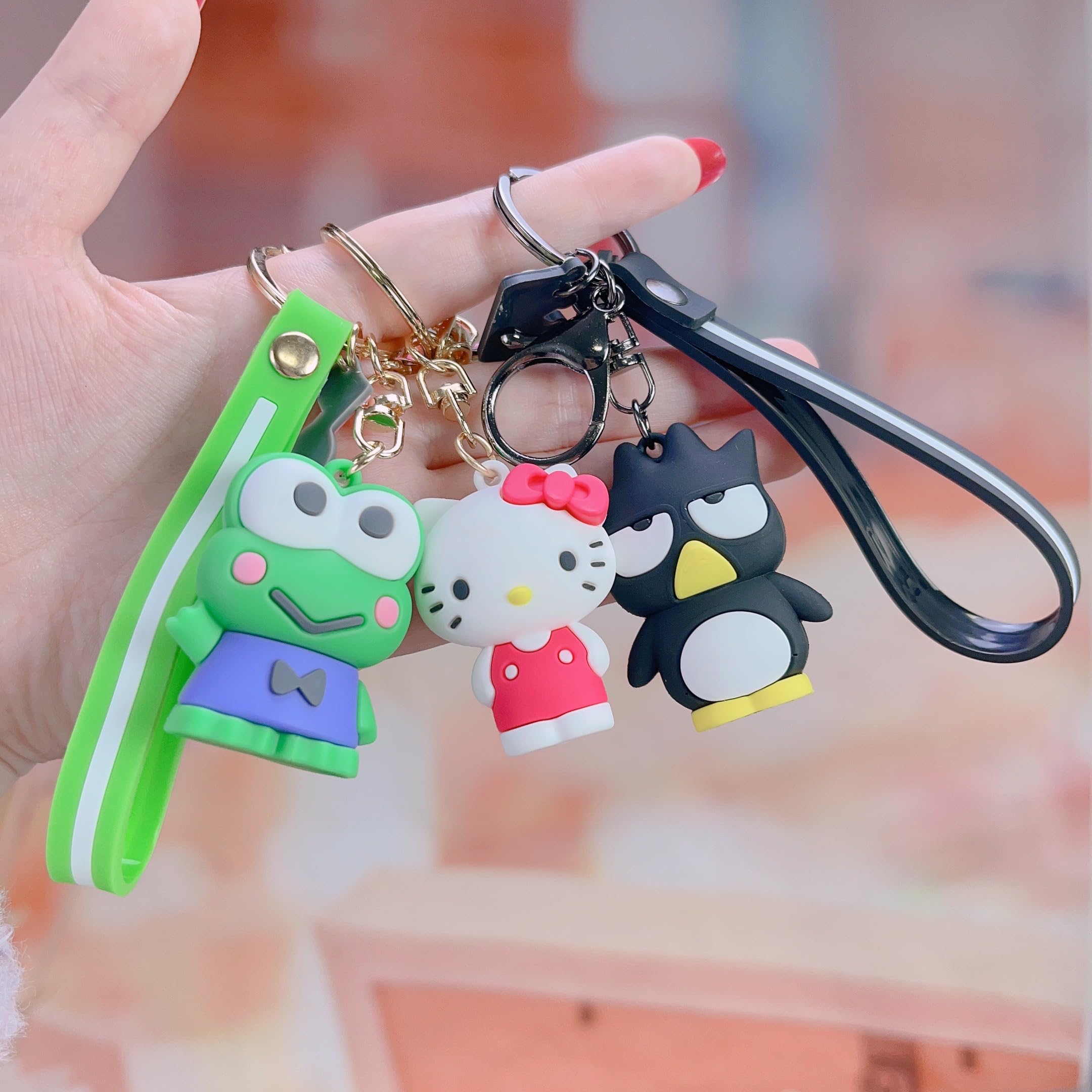 heoc cute Kawaii accessories anime keychain keyring wallet handbag car accessories cute keychain 5/7Pcs (Multicolor 7P)