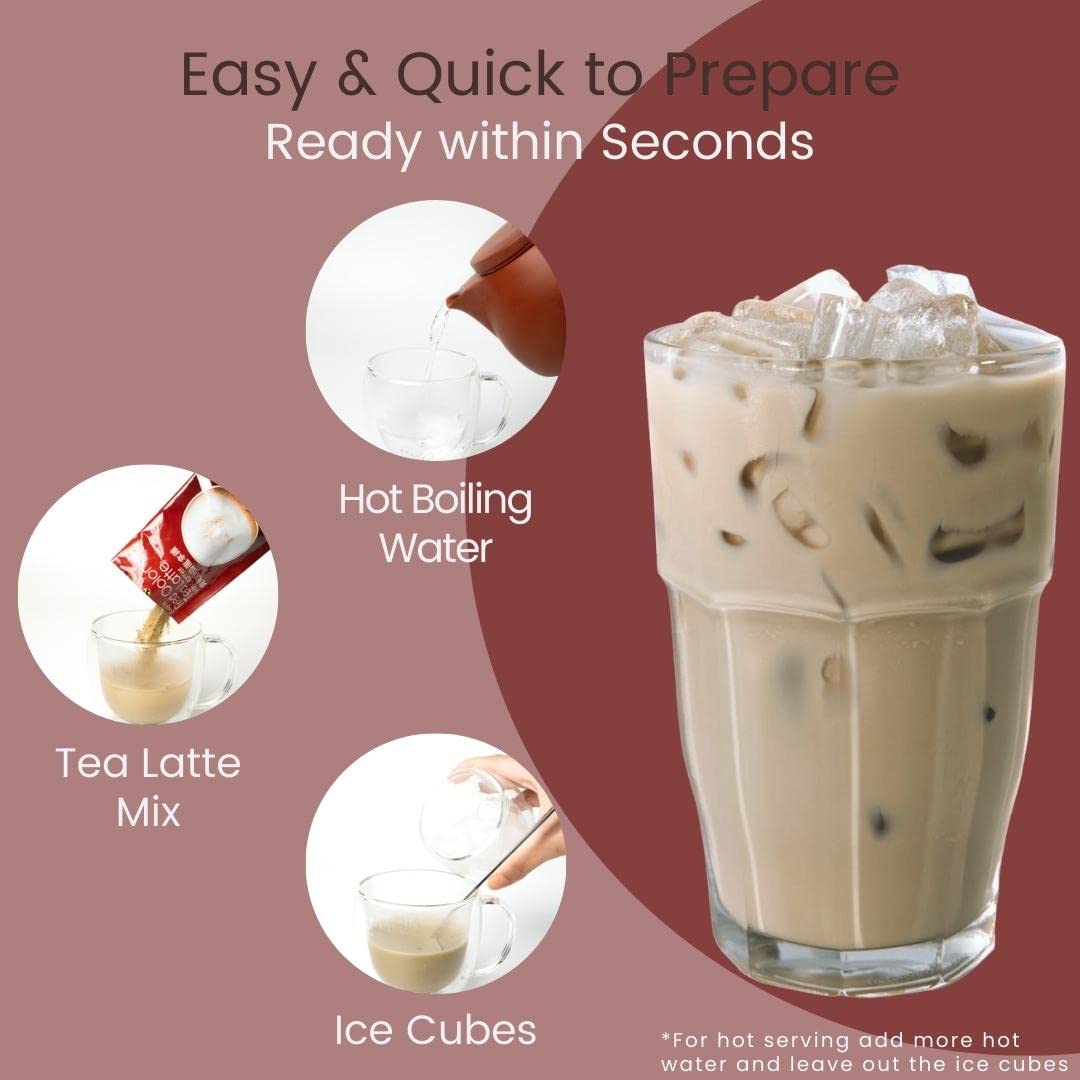 King Ping Best Tea - Tea Latte Milk Kit, 5 Individual Milk Tea Powder Packets, 100 Percent Natural Ingredients (5 Servings)