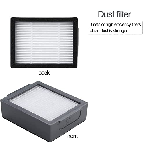 Replacement Parts and Accessories are Compatible with iRobot Roomba i3+i4 i6+i7 i7+i8 i8+/Plus E5 E6 E7 I, E&J Series 1 Set of Multi Ssurface Rubber Brushes 3 High-Efficiency Filters 4 Side BrushesâŚ