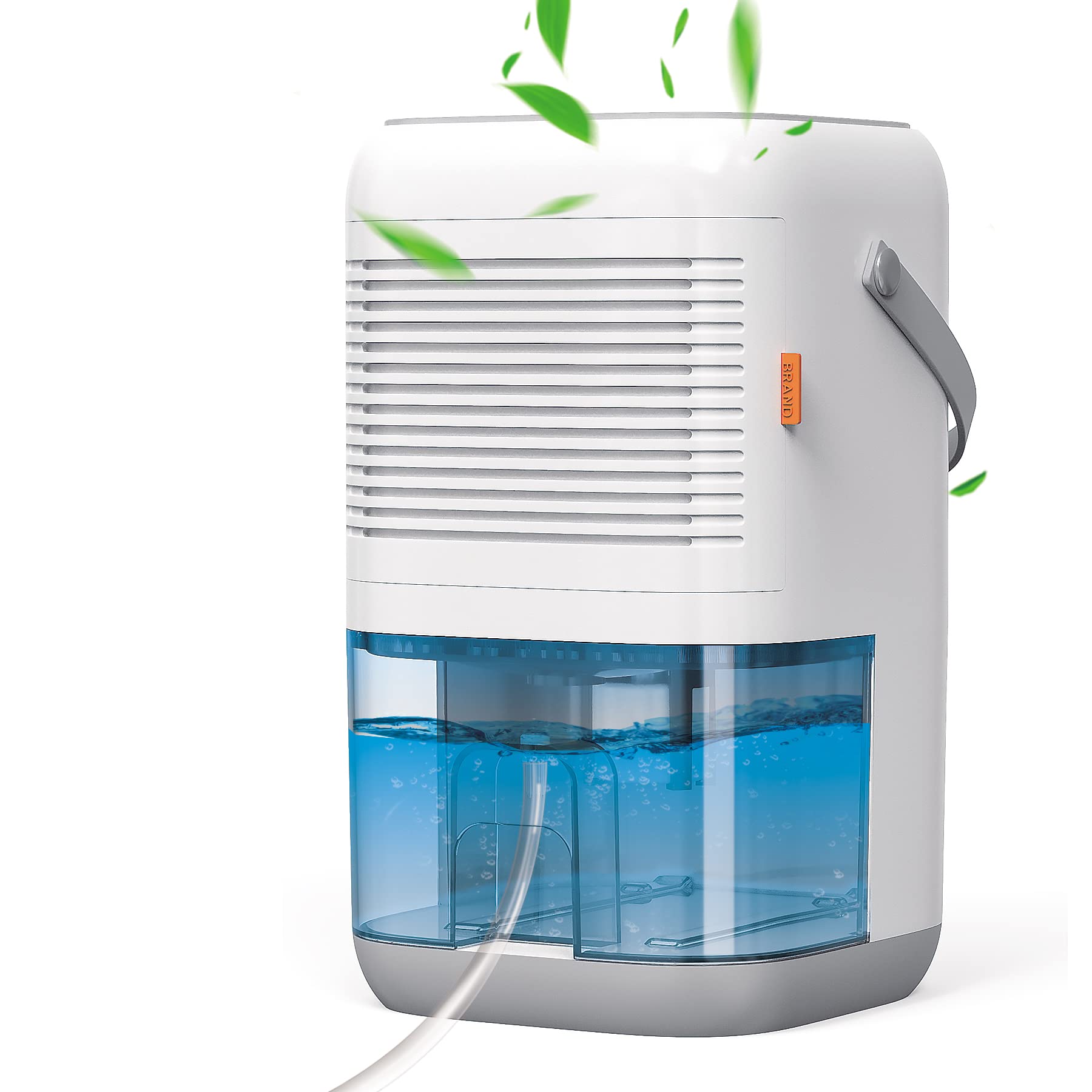 Hoomace Dehumidifier For home 49oz(1450ML), Small Dehumidifier with Drain Hose 350 sq.ft with 7 Colors LED Light, Auto Shut-Off, Two modes, Ultra Quiet Below 30 dB
