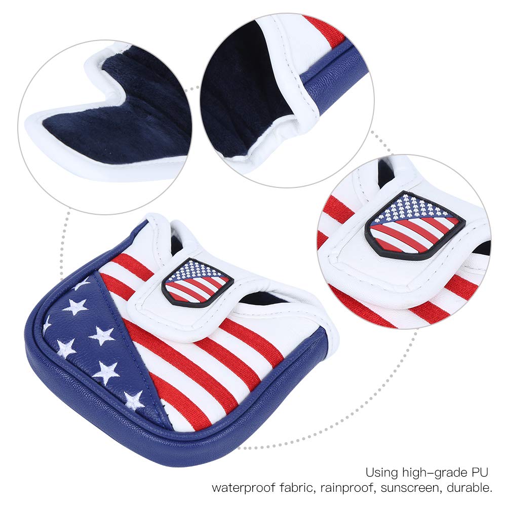 Golf Putter Cover, Waterproof Mallet Putter Cover Square with Embroidery Pattern for Golf Putter(Small square/13 * 11 * 3cm)