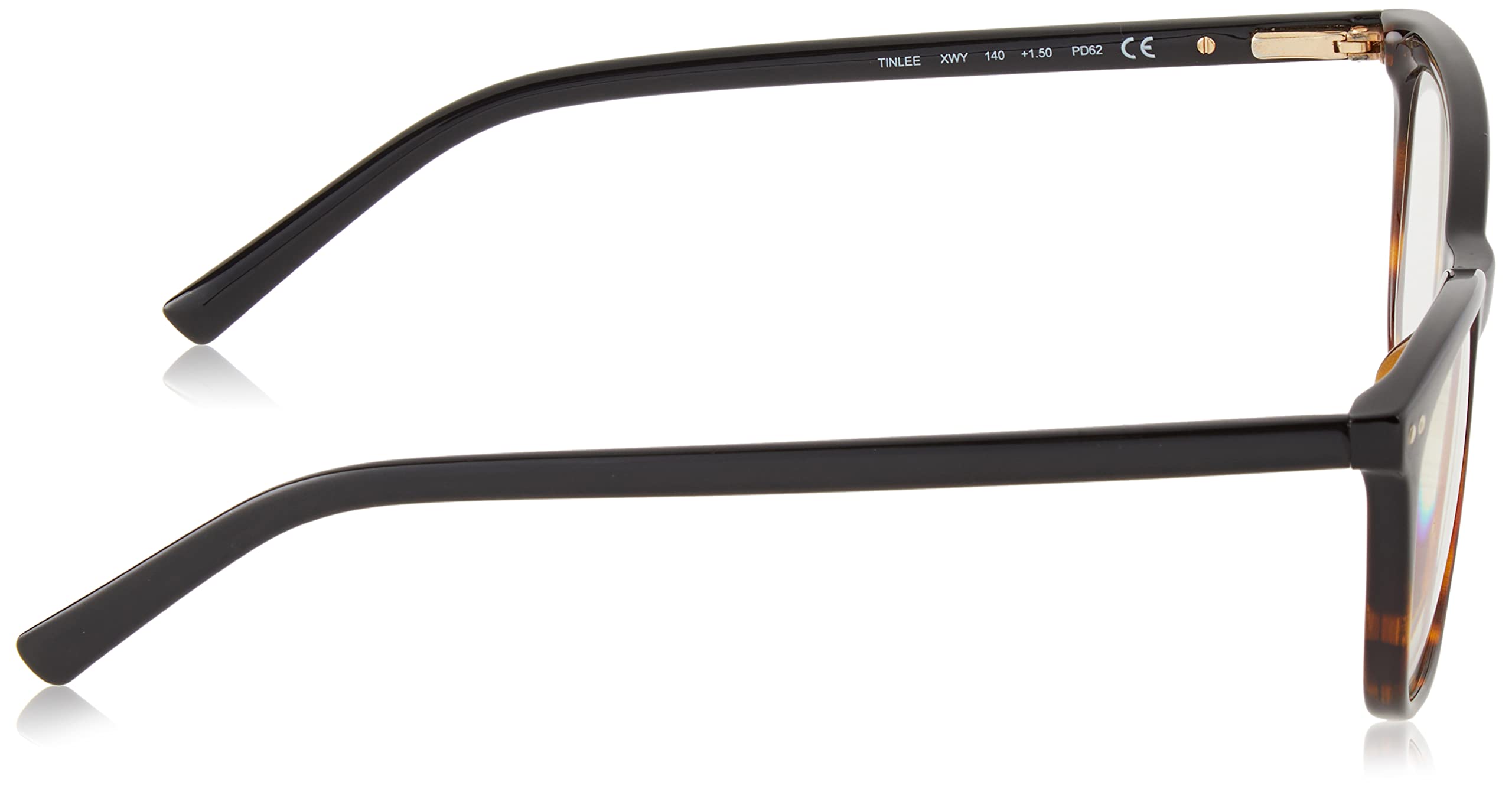 Kate Spade New York Women's Kate Spade Female Optical Style Tinlee Rectangular Reading Glasses, Black Havana Gold/Demo Lens, 52mm, 16mm + 1.5