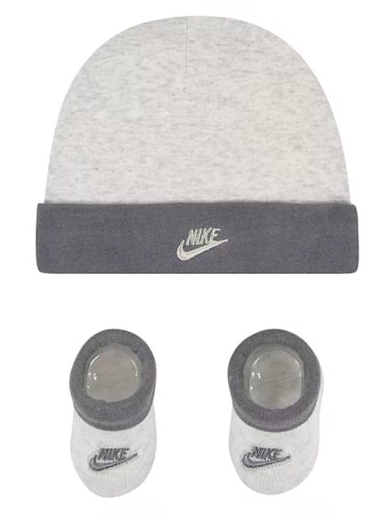 Nike Baby Boys' Hat and Booties 2-Piece Set (Light Gray)