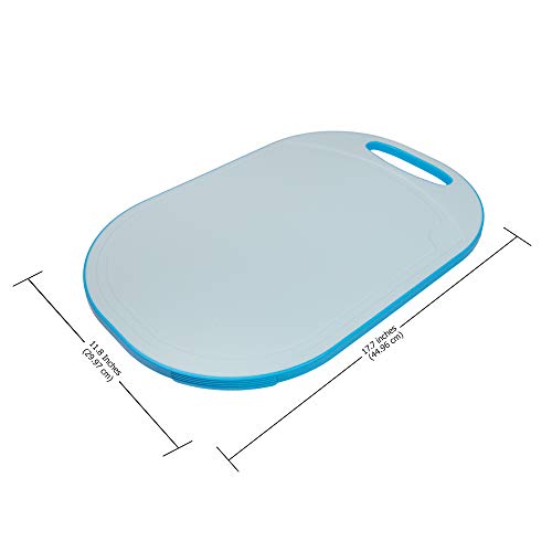 Kylermade (5 Layers) Multi-Layer Non-Slip Cutting Board, Innovative 5 layered construction, 5 Kitchen Chopping Boards for Price of 1, BPA Free, Non Porous, Dishwasher Safe, Juice Grooves (Blue)