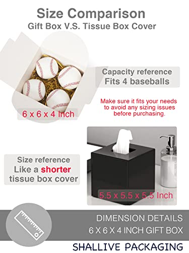 Shallive 6x6x4 Inch 24 Pcs White Boxes Small Gift Boxes with Lids and Ribbons Paper Bridesmaid Proposal Boxes Truffle Craft Cookie Boxes Candle Packaging Empty Box for Wedding Bridal Shower Christmas Holiday Birthday Gift Wrapping
