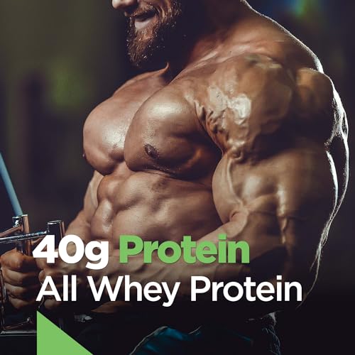 Rule 1 R1 Mass Gainer, Strawberries & Creme - 5.71 Pounds - 40g of All-Whey Protein with 6:1 Carb-to-Protein Ratio - 8 Servings