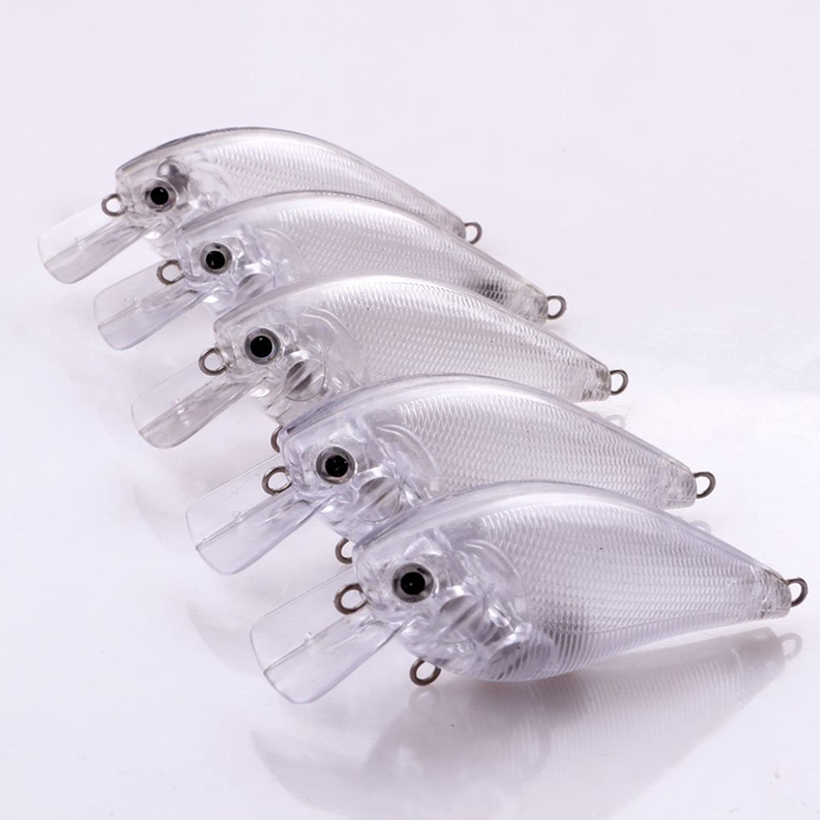LHLLHL 25 Pcs/Unpainted Fishing Lures 8cm 8g Artificial Bait Carp Fishing Wobblers Tackles DIY Lures Clear Blank Crankbaits