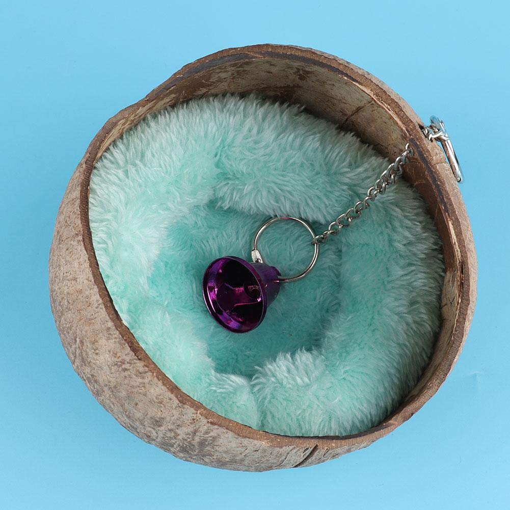 Elprico Bird Nest Natural Coconut Husk Breeding Bed Parrot Nesting Box Cage Hatch House Hut with Mat and Bell for Parakeet Rabbit Bunny Dove Hamster
