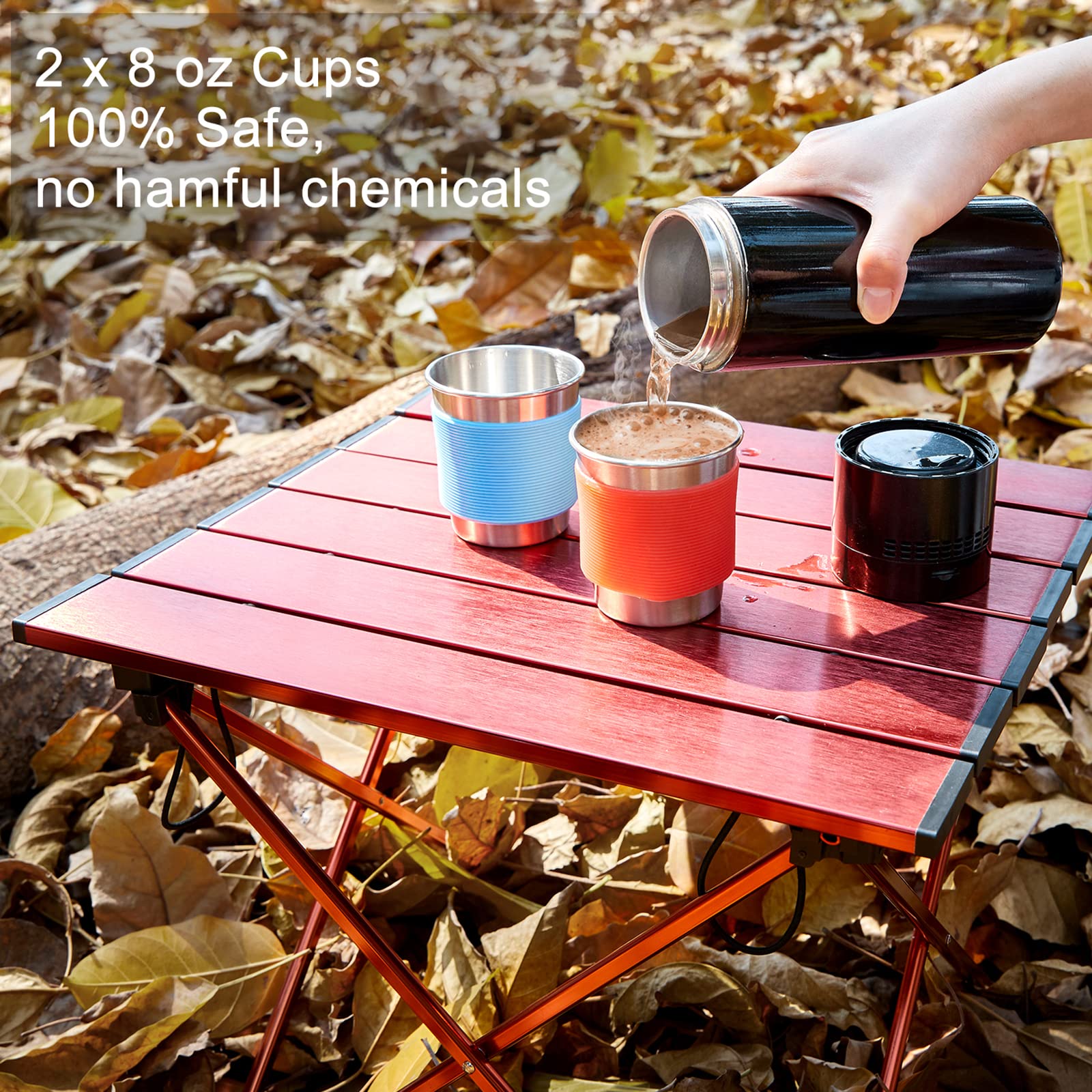 G4Free 18pcs Camping Cookware Mess Kit Non-Stick Lightweight Pots Pan Set with Stainless Steel Cups Plates Forks Knives Spoons for Camping Backpacking Outdoor Cooking and Picnic (Grey, 21PCS)