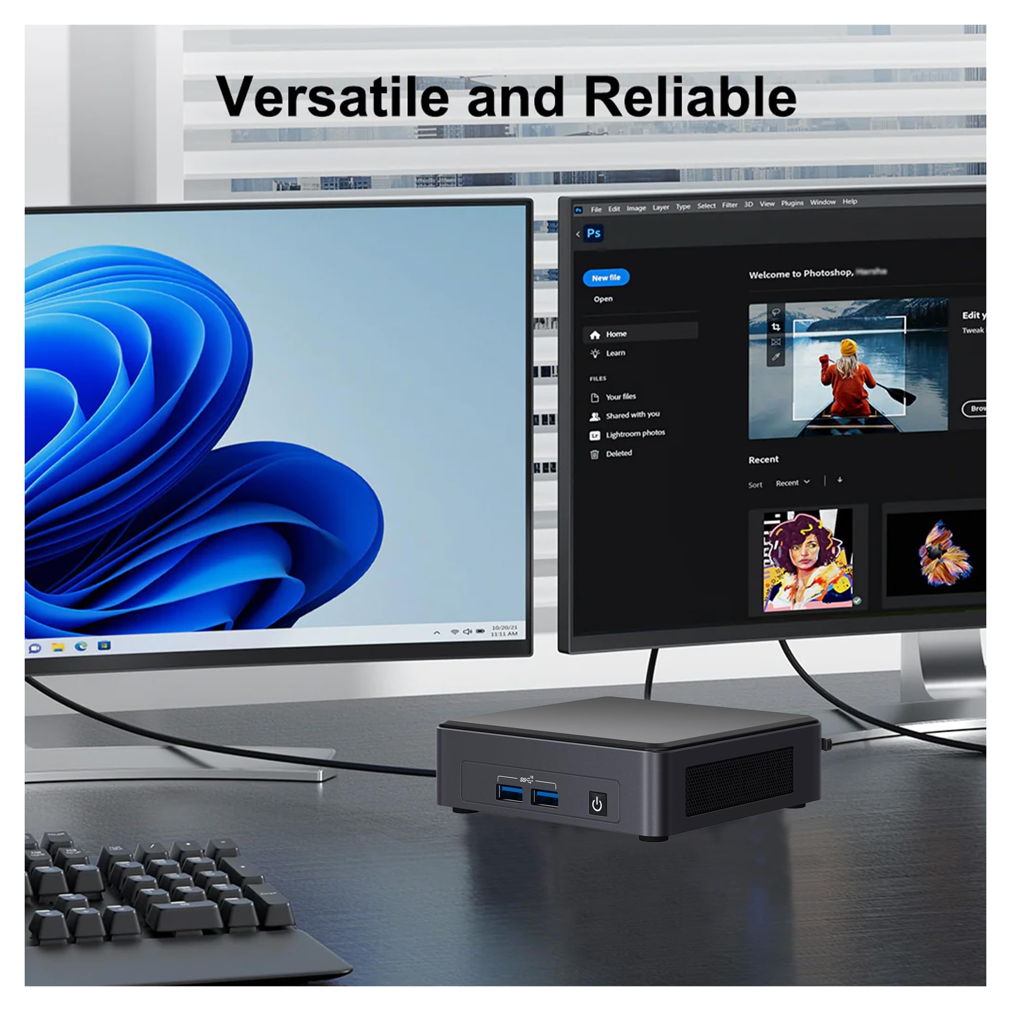 Intel NUC 11 Pro Slim Kit, 11th Gen, Core i7-1165G7, 64 GB DDR4 RAM, 1 TB SSD, RJ-45, WiFi-6,Bluetooth, HDMI, Windows 11 Pro, Mini PC + NPO Cord