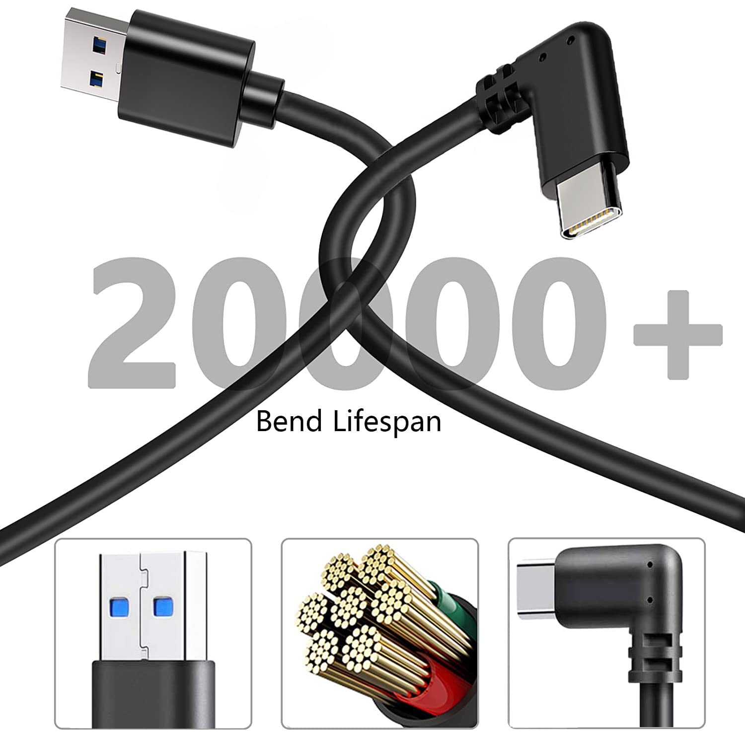 GOBEST Link Cable 10FT Compatible with Meta/Oculus Quest 2/1 and PC, Transfer Fast Charging USB 3.0 to USB C Cable for VR Headset and Gaming PC