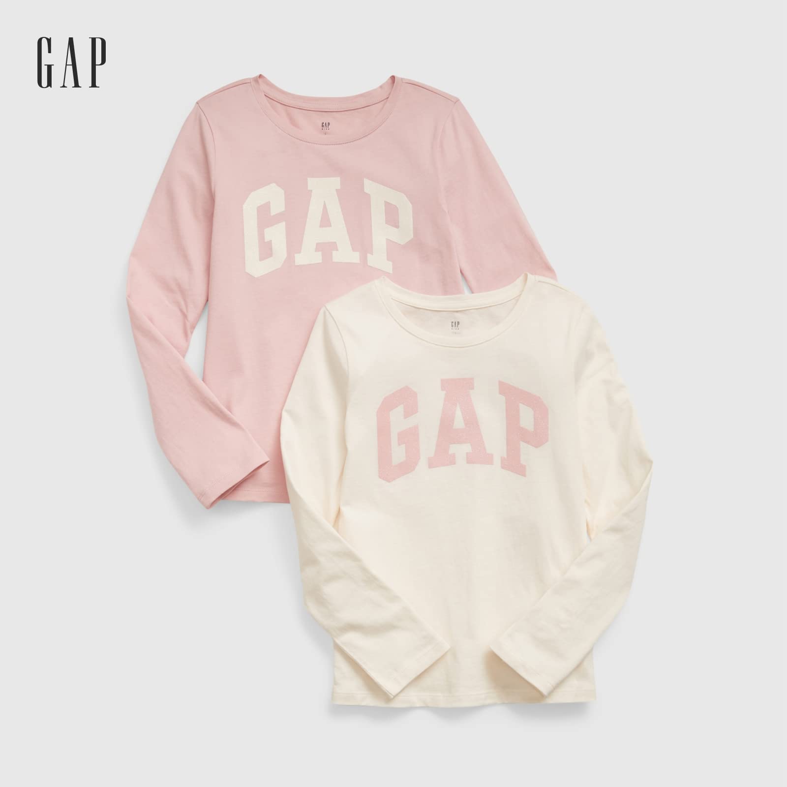 GAP Girls Long Sleeve Logo T-Shirt T Shirt, Lavender Frost, Medium US