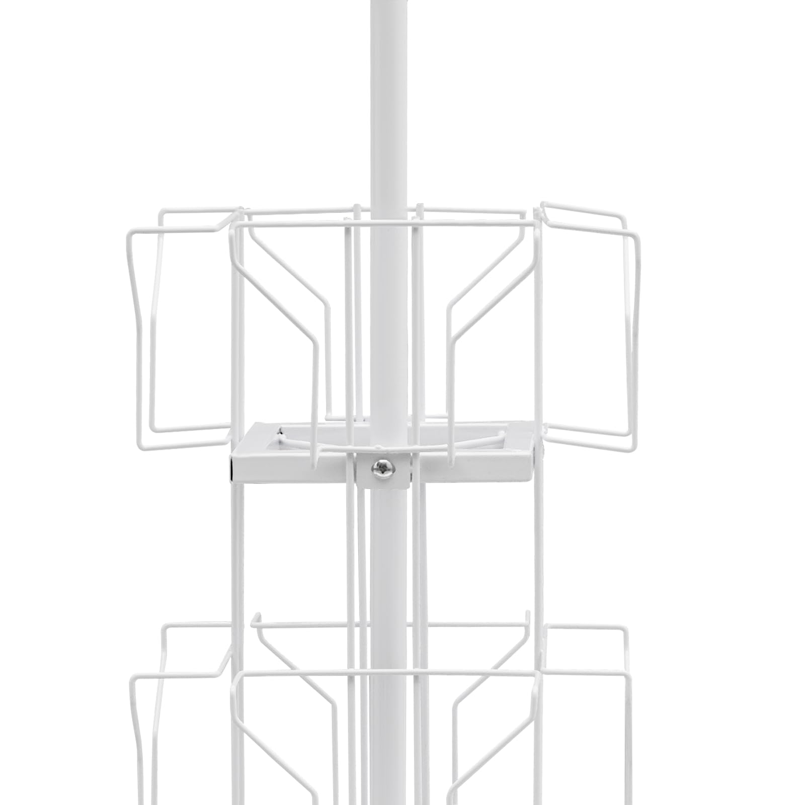 JAJADAH Rotating Greeting Card Rack, Display Stand Spinning Floor Stand, Pocket Rotating Holder for Classroom Office Library & Shopping Mall (3 Tiers - White)