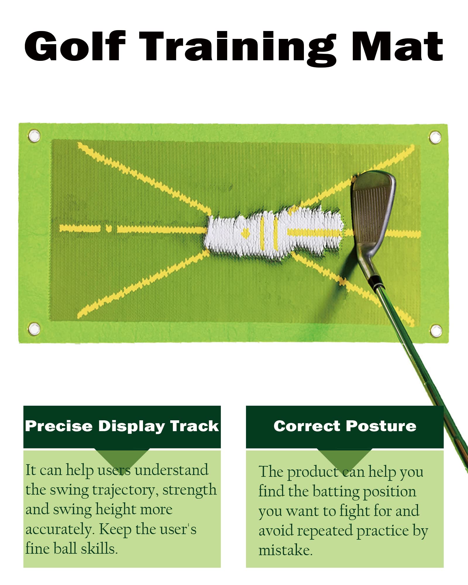Golf Training Mat for Swing Detection Batting，Path Feedback Golf Practice Mats for Indoor，Golf Daddy Divot Chipping Mat, Premium Golf Impact Putting Mat, Golf Accessories