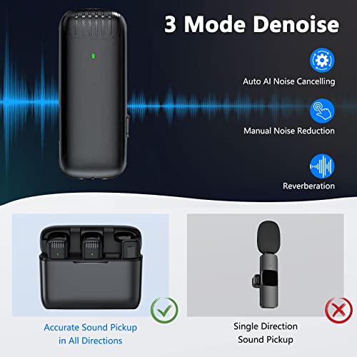 GARMEE Wireless Lavalier Microphone for iPhone, iPad - 2 Pack with Charging Case, 7H Professional Lapel Microphone Cordless Mini Mic, Clip on Microphone for Recording, Podcast Vlog YouTube TikTok