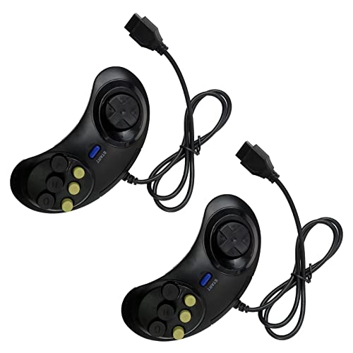 Jamal 2 X 6 Button Game Controller for SEGA Genesis Black Cable Length: 28.54" / 72.5cm