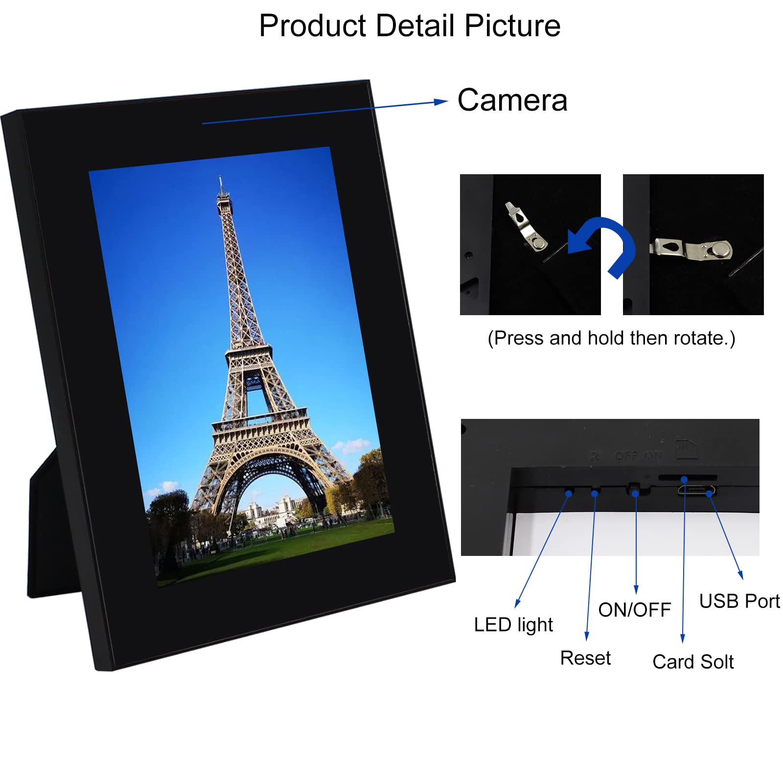 Pelay Hidden Spy Camera WiFi Frame Camera Wireless Security Nanny Camera, Video Recording with Motion Activated for iOS/Android