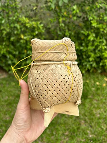 Small Bamboo Sticky Rice Box Storage Basket Container Multi-Purpose