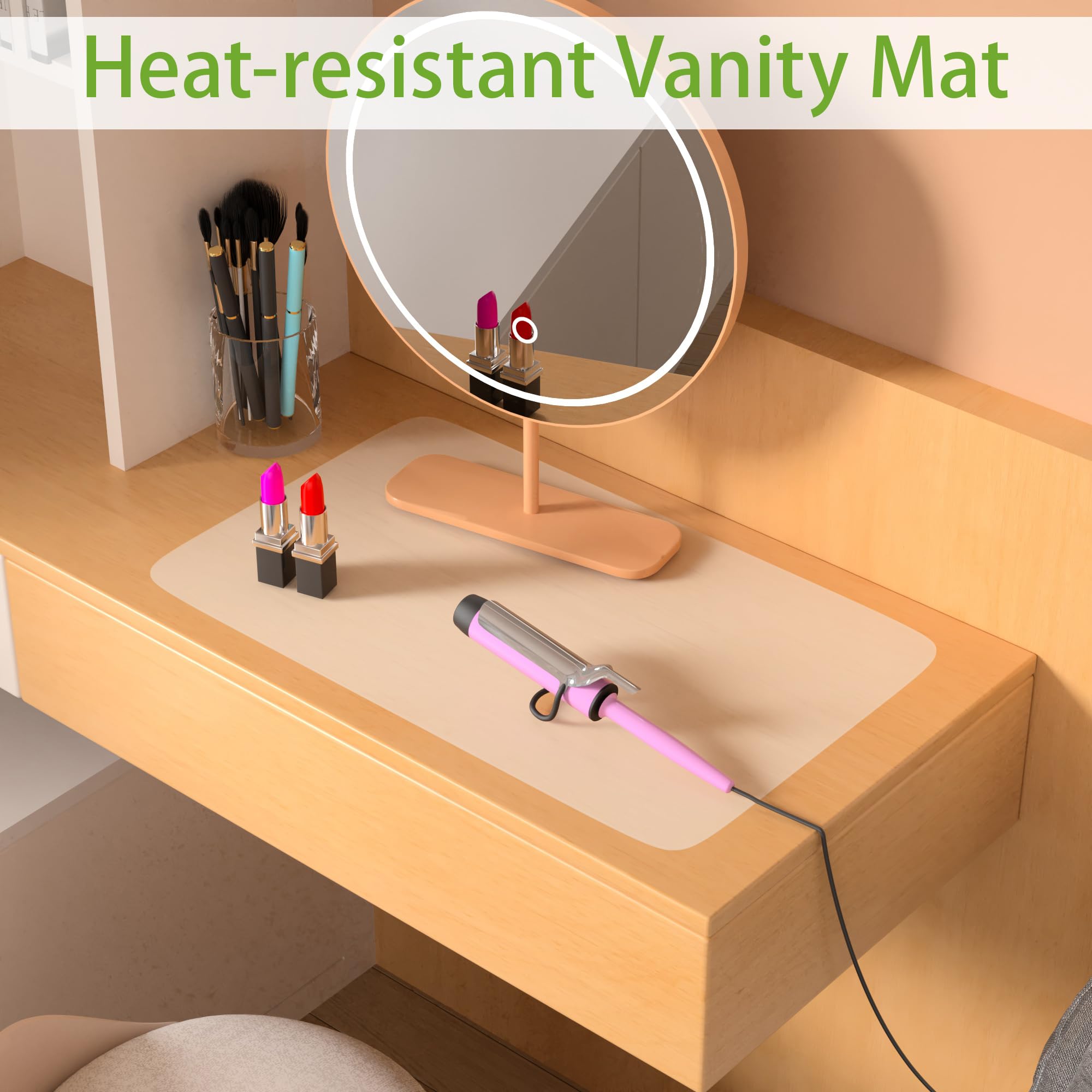 Janeart Clear Silicone Mat for Kitchen Counter, 10.24βx 14.2β(1MM) Non-slip Countertop Protector Liner, Small Non-Stick Baking Mat, Heat Resistant Placemat for Pastry, Translucent(2/Pack)