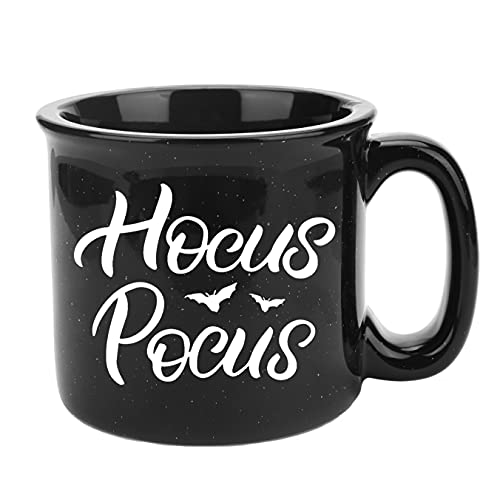 P.G Collin Halloween Hocus Pocus Coffee Mug for Women Men Kids – Black Ceramic Camping Mug with 14OZ Capacity