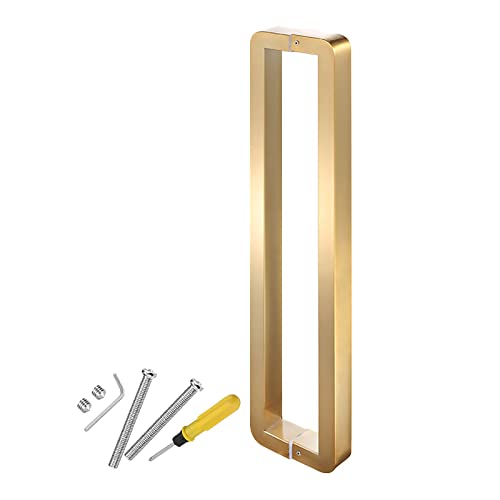 Square Push Pull Door Handle Include Fittings,Stainless Steel Sliding n Door Handle Hardware,for Shower Glass Sliding/Interior Exterior Door,6 Colors