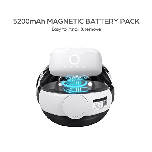 M2 Pro Battery Head Strap for Oculus Quest 2 Elite Halo Strap with 5200mAh Battery Pack for Meta Quest2 VR Accessories (Color : Set 4)