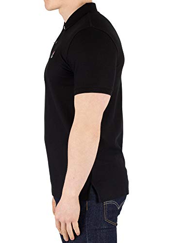Psycho Bunny Men's Classic Trim Fit Short Sleeve Pique Polo Shirt Black