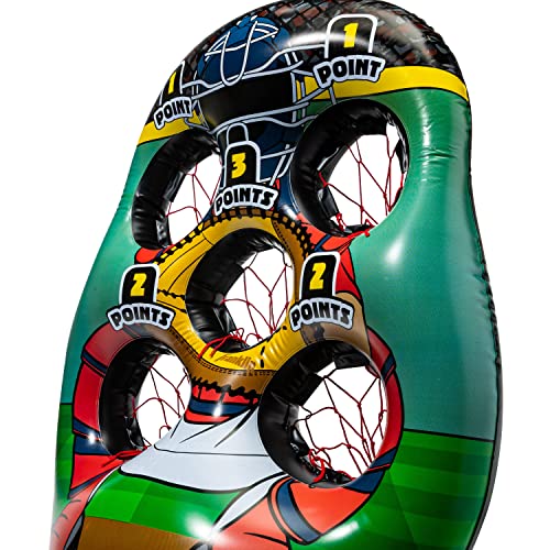 Franklin Sports 5-Hole Inflatable Baseball Target - Inflatable Baseball Throwing Target with Baseballs - Kids Baseball Toss Game - 45" Target