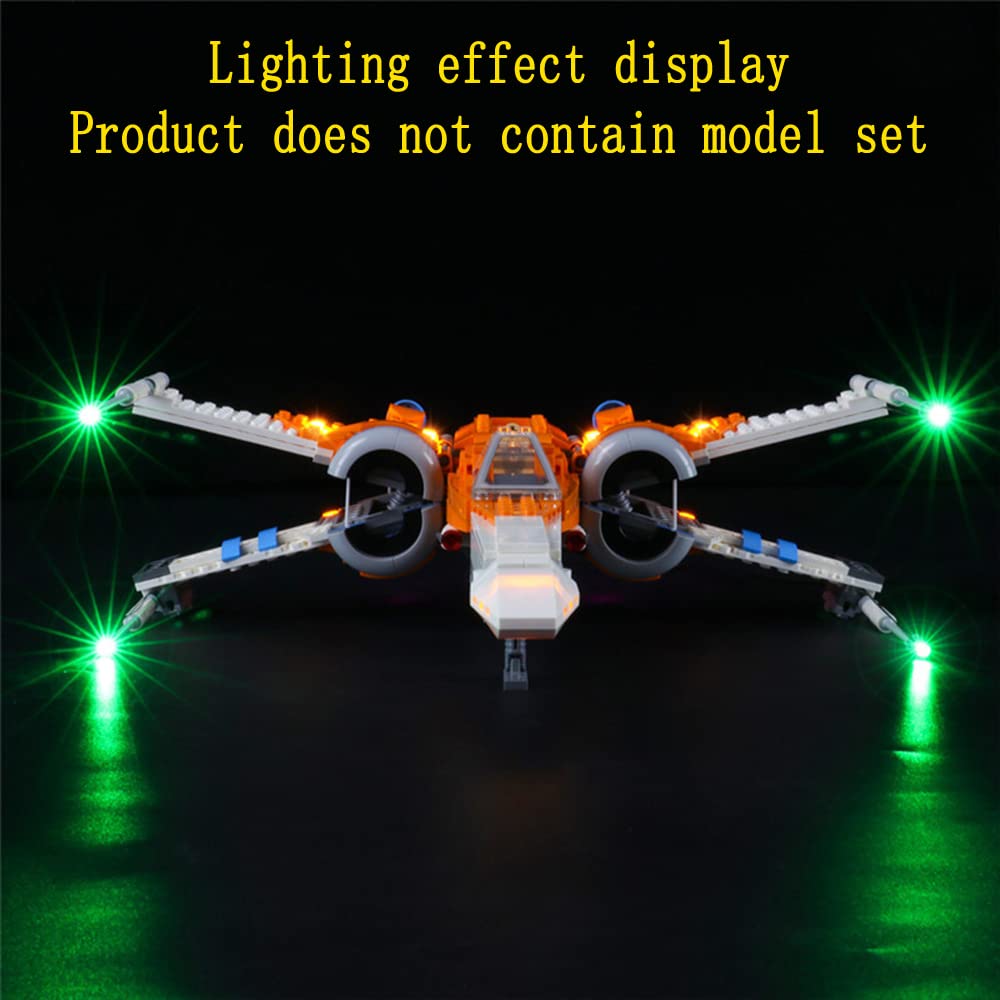 GEAMENT LED Light Kit Compatible with Poe Dameron's X-Wing Fighter - Lighting Set for 75273 Building Model (Model Set Not Included)