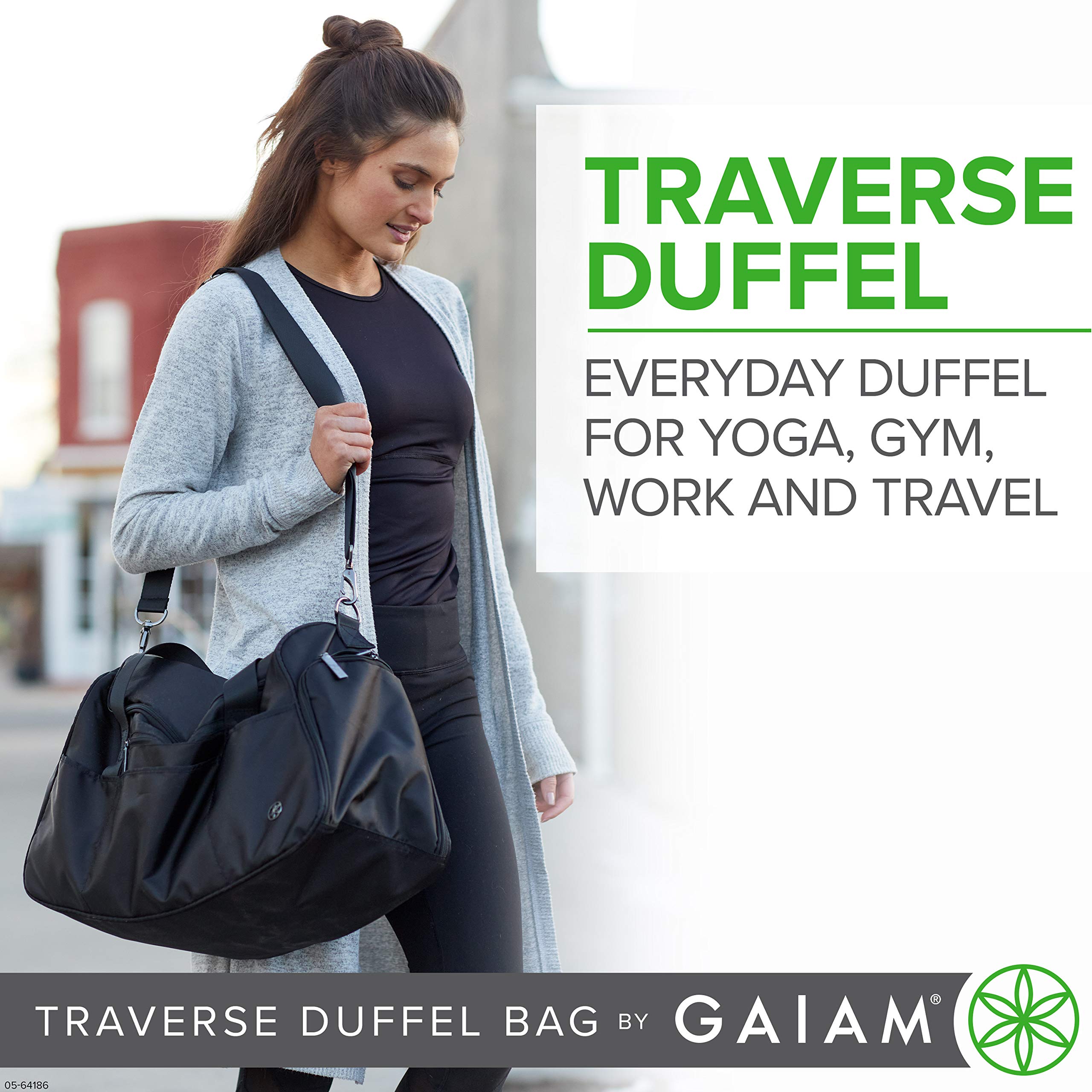 Gaiam Traverse Duffle Bag for Women - Gym, Overnight, Workout, Traveling Bag - Large Carry On Duffel Bag, Packable - Spend the Night Weekender Bags
