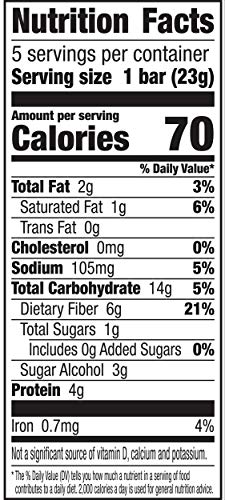 Fiber One 70 Calorie Chewy Snack Bars, Chocolate Caramel and Pretzel, 5 ct
