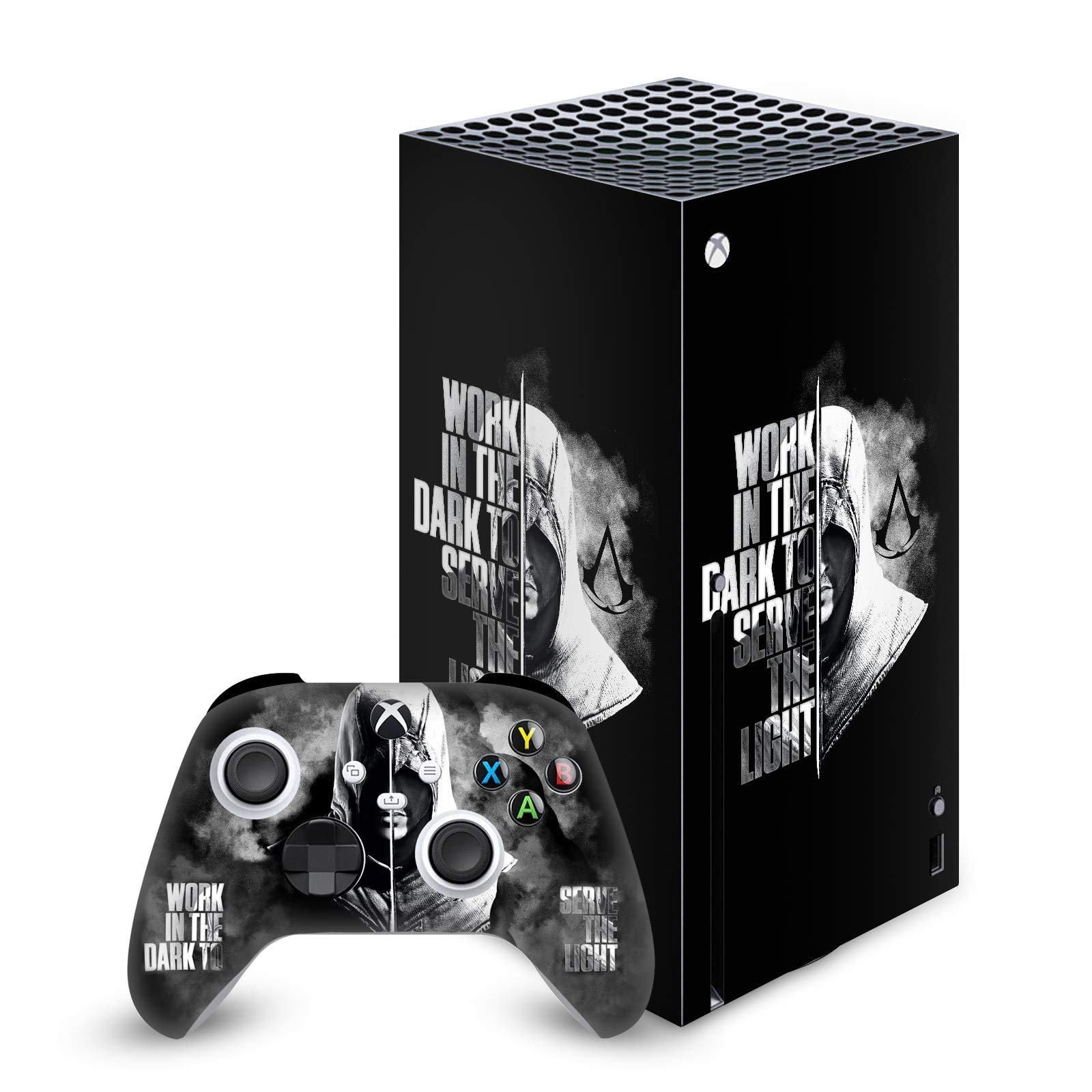 Head Case Designs Officially Licensed Assassin's Creed Half Legacy Typography Matte Vinyl Sticker Gaming Skin Case Cover Compatible with Xbox Series X Console and Controller Bundle