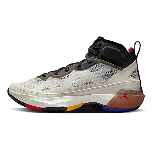 Nike Men's Air Jordan XXXVII Basketball Shoe (Light Bone/Black/Dark Concord/Fire Red, us_Footwear_Size_System, Adult, Men, Numeric, Medium, Numeric_10)