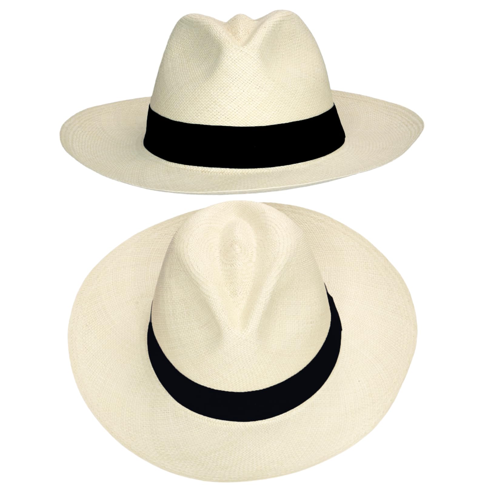 Gamboa Sun Protection UV UPF50+ Panama Hat for Men Original and Handmade Straw Fedora Hat Sombrero de Hombre para Sol Natural
