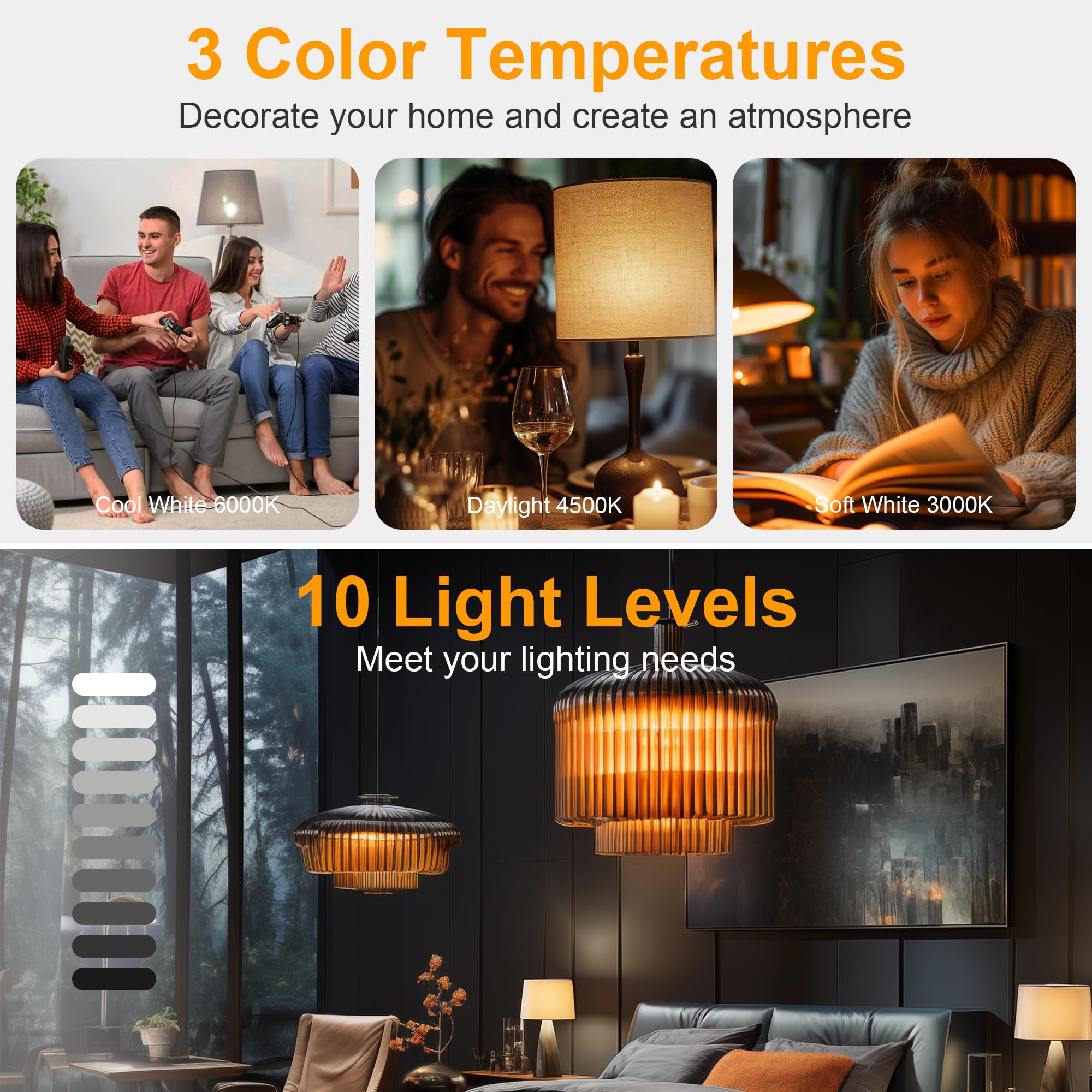 Rechargeable Battery Operated Light Bulbs, 300LM E26 Screw in (Magnetic Detachable) Light Bulb for Lamps with Remote Control Dimmable&Timer, Wireless Puck Emergency Lamp for Non-Hardwired Wall Sconce